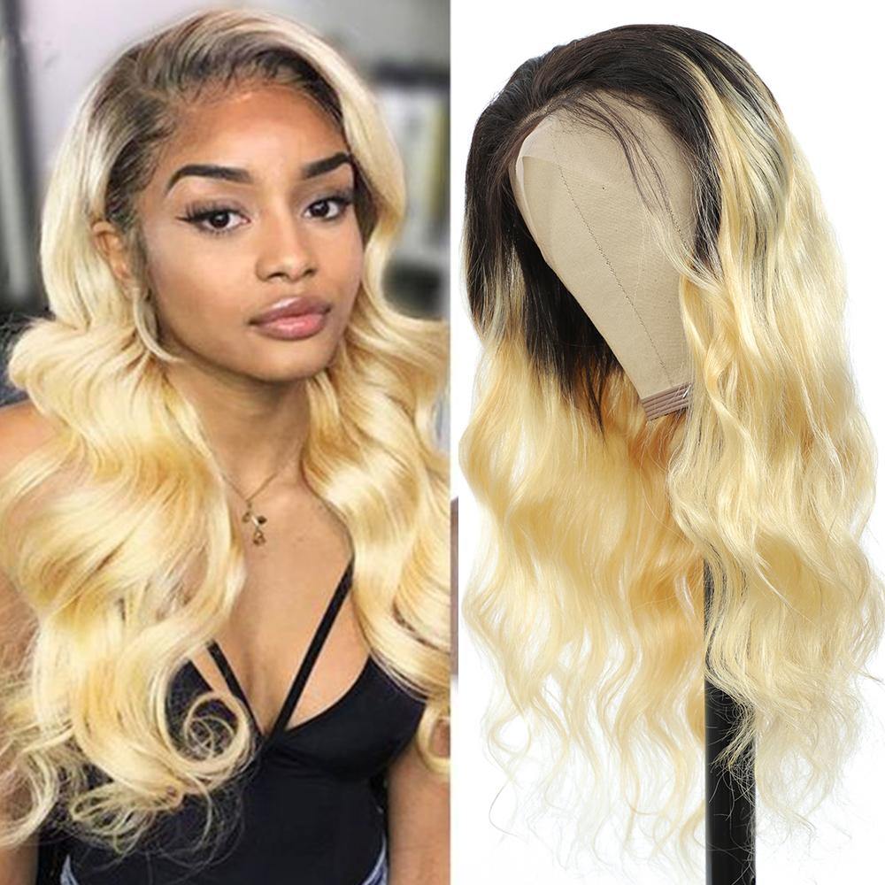 Kemy Hair Custom ombre 613 Body wave Human Hair 13X4 Lace Front wigs 1